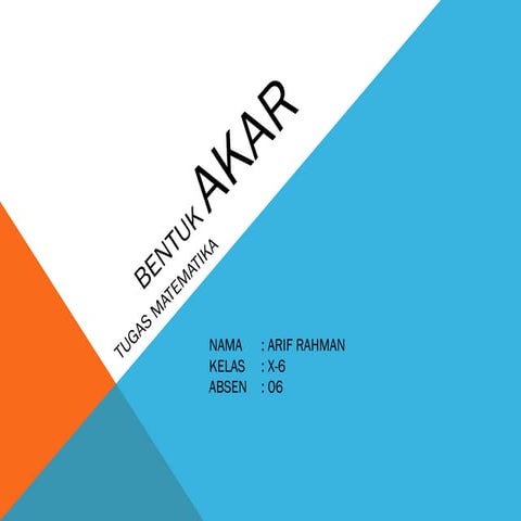 Tugas mat bentuk akar | PPT