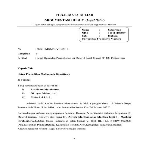 Replik dalam perkara perdata | DOCX