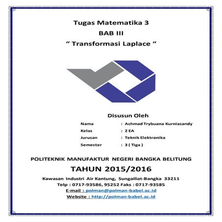 Tugas Matematika 3 BAB 3 | PDF