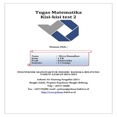 Tugas matematika kisi2 pdf | PDF