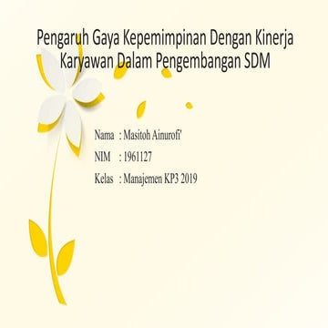 Tugas mnj sdm masitoh ainurofi' 1961127 | PPT