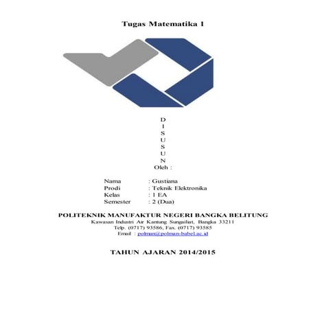 Tugas mtk 1 | PDF