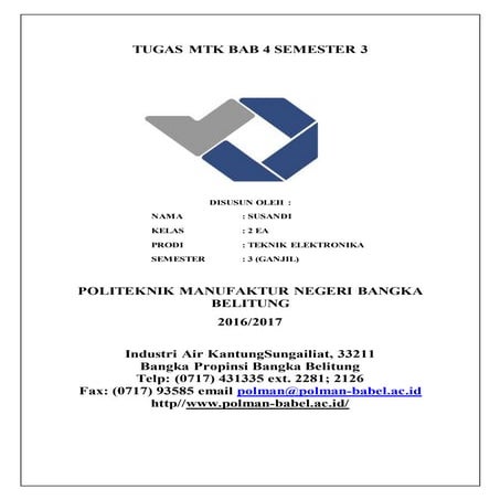 Tugas mtk bab 4 semester 3 | DOCX