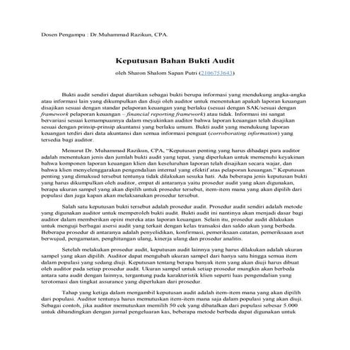 Keputusan Bahan Bukti Audit | PDF