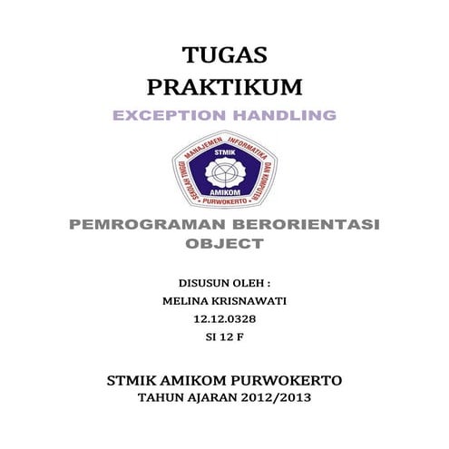Java Netbeans Exception Handling Object Oriented Programming Pdf