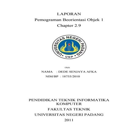 Tugas pemrograman berbasis objek2.9 | PDF