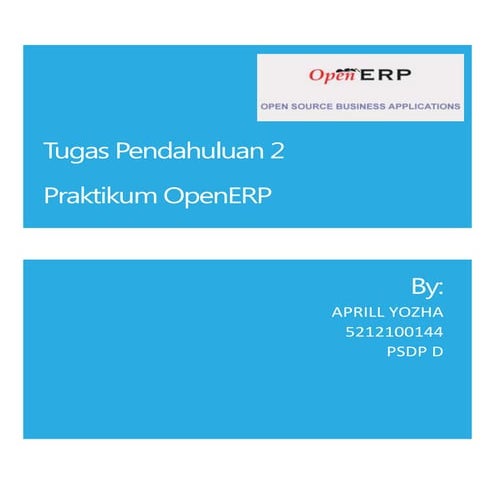 Tugas pendahuluan 2 open erp | DOCX
