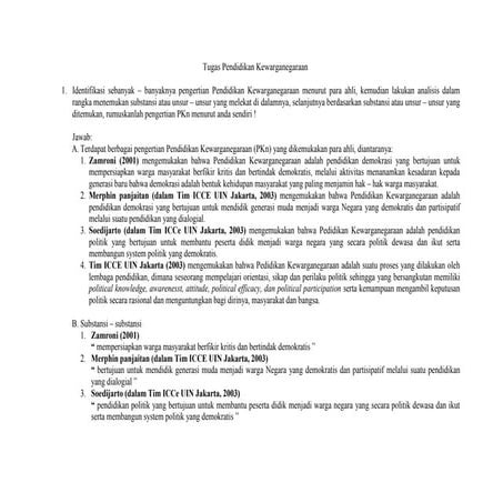 Tugas pendidikan kewarganegaraan 1 | DOCX