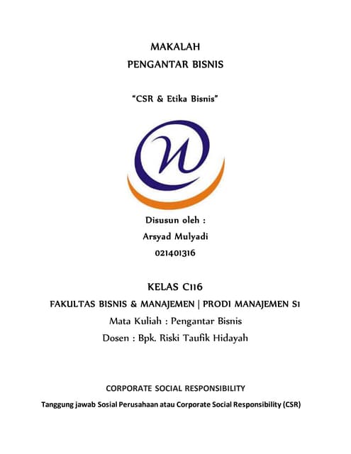 Presentasi CSR | PPT