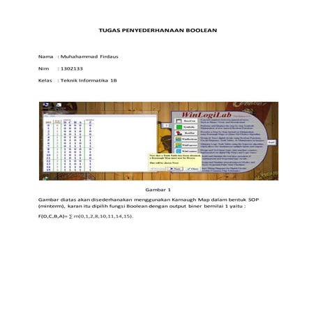 Tugas penyederhanaan boolean | DOCX