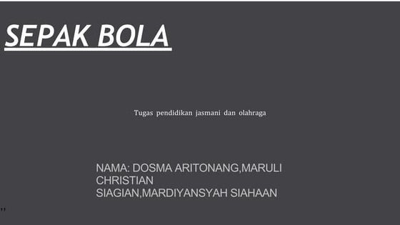 Materi Permainan Sepak Bola, Mata Pelajaran PJOK | PPTX