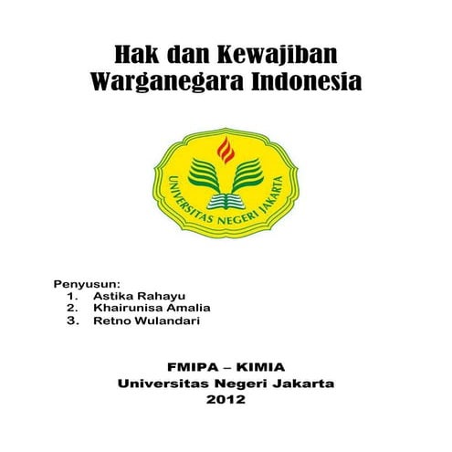 Hak dan Kewajiban Warganegara Indonesia | DOCX