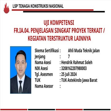 TUGAS PPT - HENDRIK RAHMAT SOLEH - Ahli Muda Teknik Jalan - Jenjang 7-1.pptx