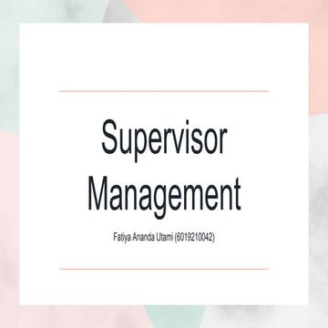 Supervisor Management | PPTX
