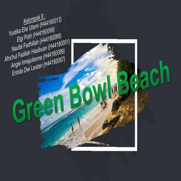 ESL IPB - Mata Kuliah Ekonomi Wisata: Pantai Green Bowl Bali | PPTX