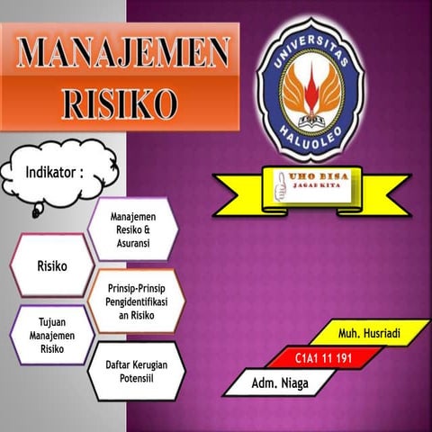 Presentation Manajemen Risiko | PPTX