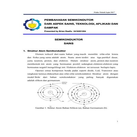 Semikonduktor sains, teknologi, aplikasi dan dampak | PDF