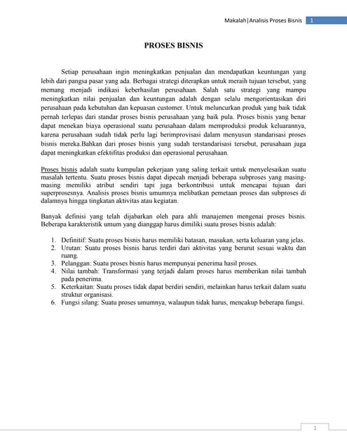 PENGENALAN MANAJEMEN PROSES BISNIS DI PERUSAHAAN | PPT