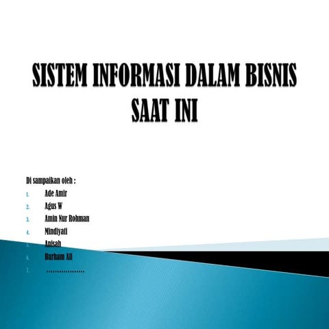 Sistem Informasi Dalam Bisnis Saat Ini (BAB 1) | PPTX