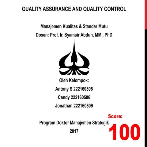 Tugas qa and qc | PPT