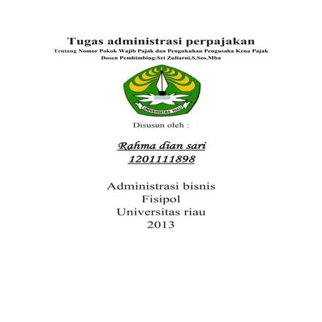 tugas pratikum komputer dan administrasi perpajakan | PDF
