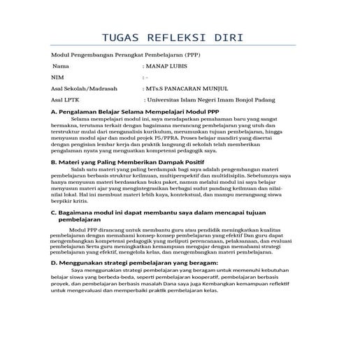 Tugas_Refleksi_Qurdis.docx MANAF LUBIS MTS | DOCX