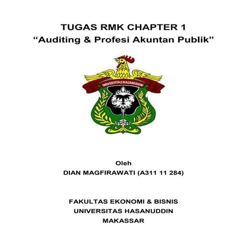 Tugas rmk chapter 1 pengauditan | DOCX