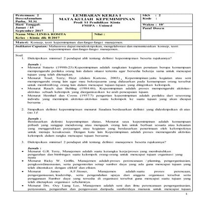 Tugas rutin kepemimpinan | DOCX