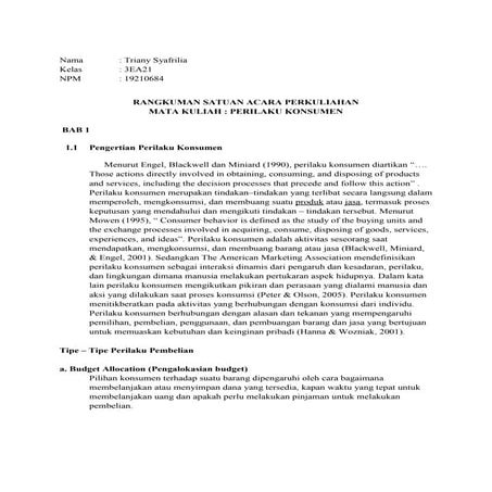 Tugas sap perilaku konsumen softskill | DOCX