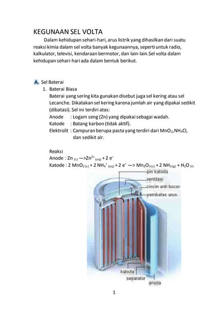Sel volta dalam kehidupan sehari hari | PPTX