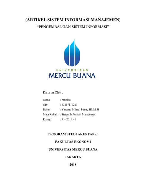 Tugas Sim Munika Yananto Mihadi Putra Pengembangan Sistem Informasi
