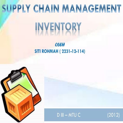 SUPPLY CHAIN MANAGEMENT - INVENTORY | PPTX
