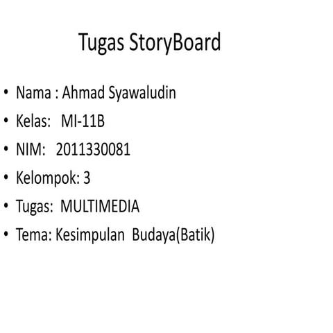 Tugas story board multimedia. | PPTX