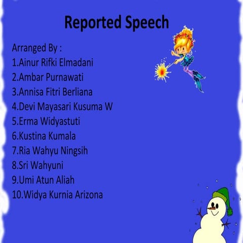 Reported speech | PPT