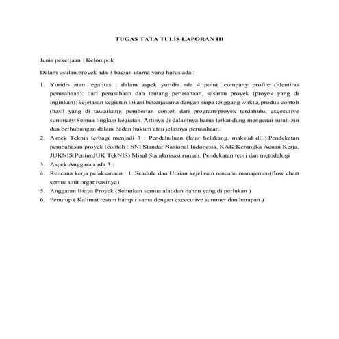 Tugas tata tulis laporan iii nnnn | PDF