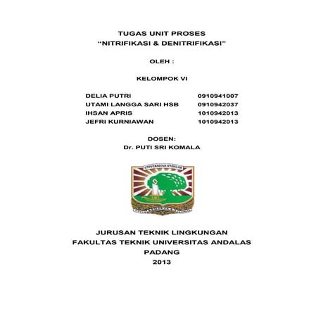 Tugas unit proses nitrifiaksi | DOCX