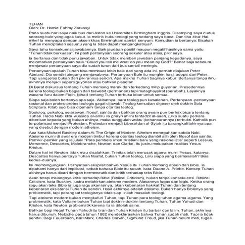 Tuhan hamid fahmy zarkasyi | PDF