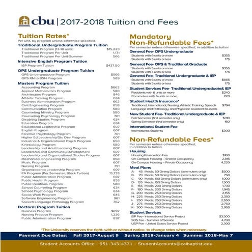 Tuition and fees for academic year 2017 2018 | PDF