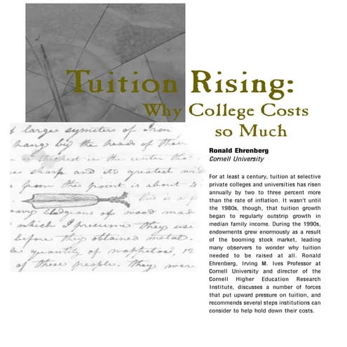 Tuition rising - why college costs so much (by ronald ehrenberg of ...