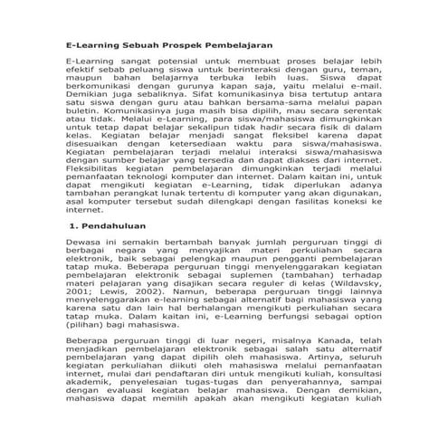 Tujuan e learning | PDF