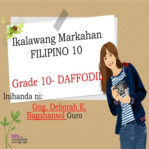 TULA-QUARTER2-FILIPINO 10-POWERPOINT PRESENTATION | PPTX | Asia Travel ...