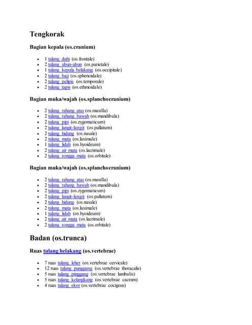 Nama latin organ tubuh manusia | PDF