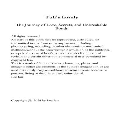 Tuli's family - The Journey of Love, Secrets, and Unbreakable Bonds ...