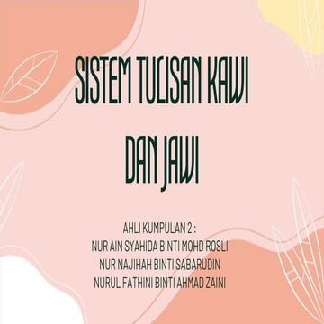 Tulisan kawi dan jawi | PPTX