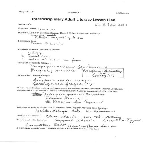 Tulsa Adult Literacy Lesson Plans | PDF