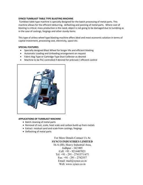 Vacuum Blasting Machine | PDF