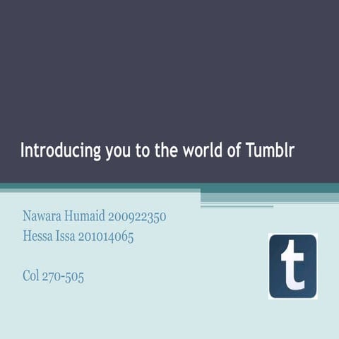 How does tumblr work? | PPTX