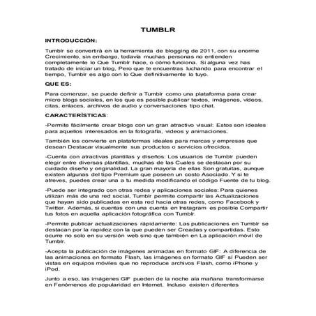 Qué es tumblr | PDF