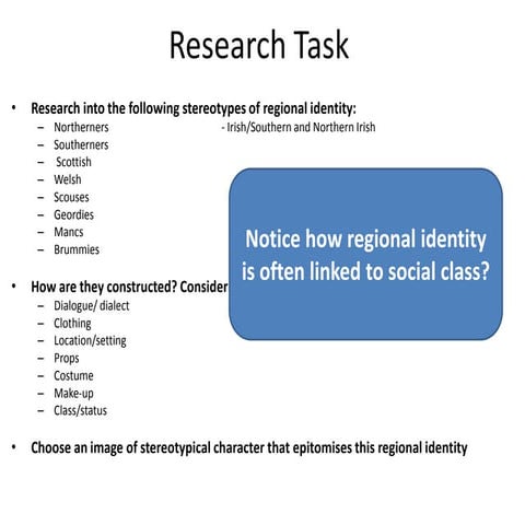 Tumblr blog research task - regional identity | PPTX
