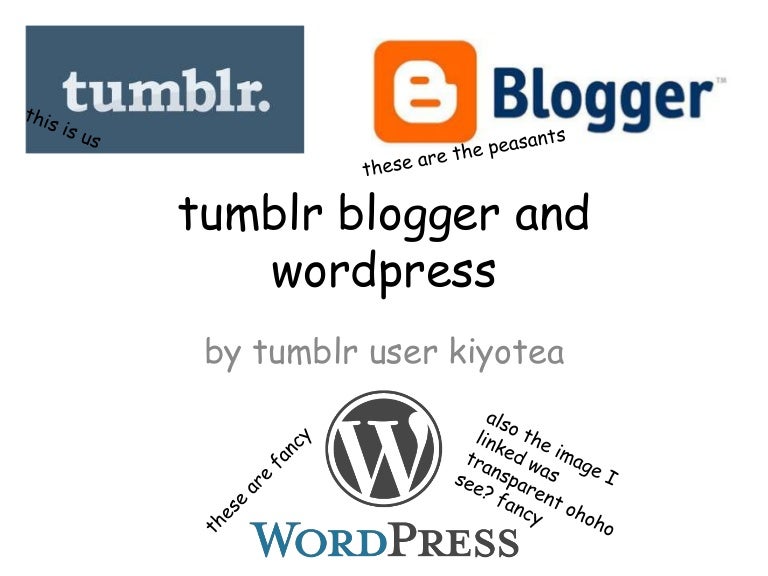 Tumblr blogger and wordpress